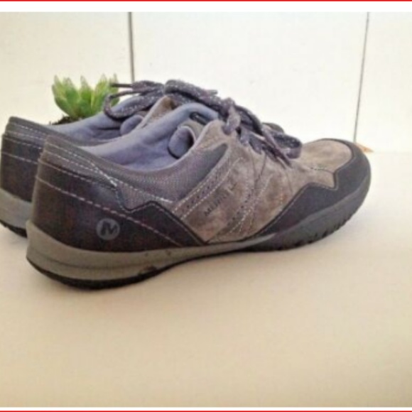Merrell | Shoes | Merrell Granite Gray Suede Leather Sneakers Casual ...